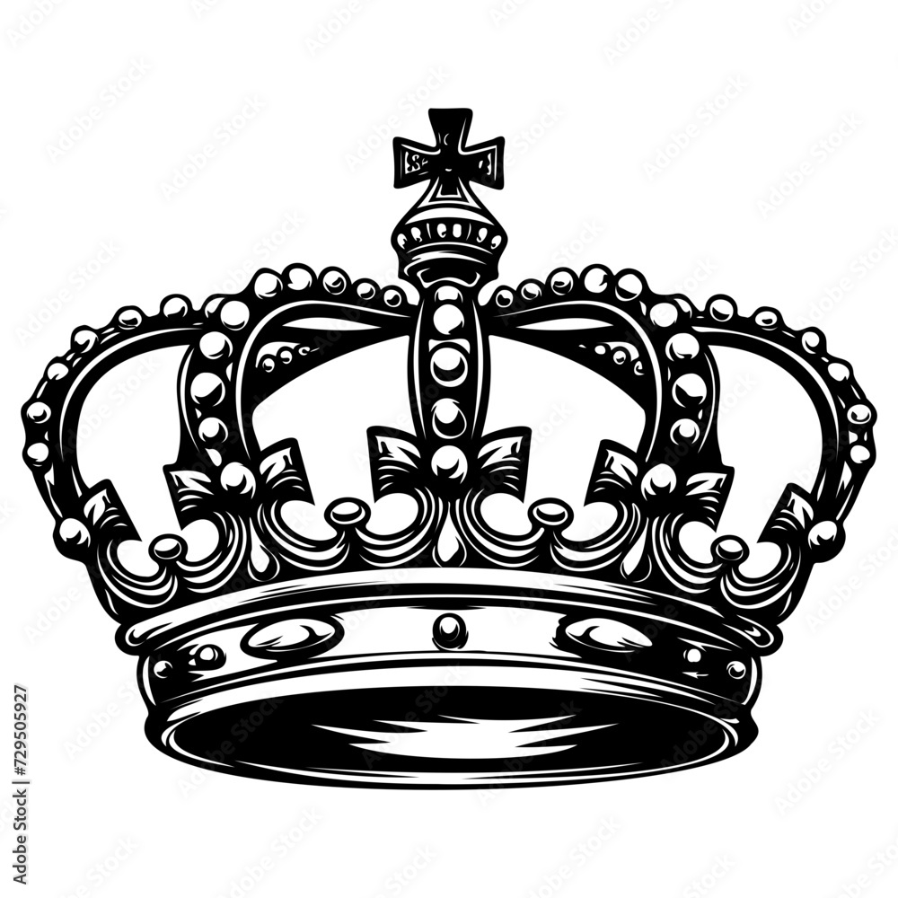 Royal king crown hand drawn sketch Vector illustration Stock Vector ...