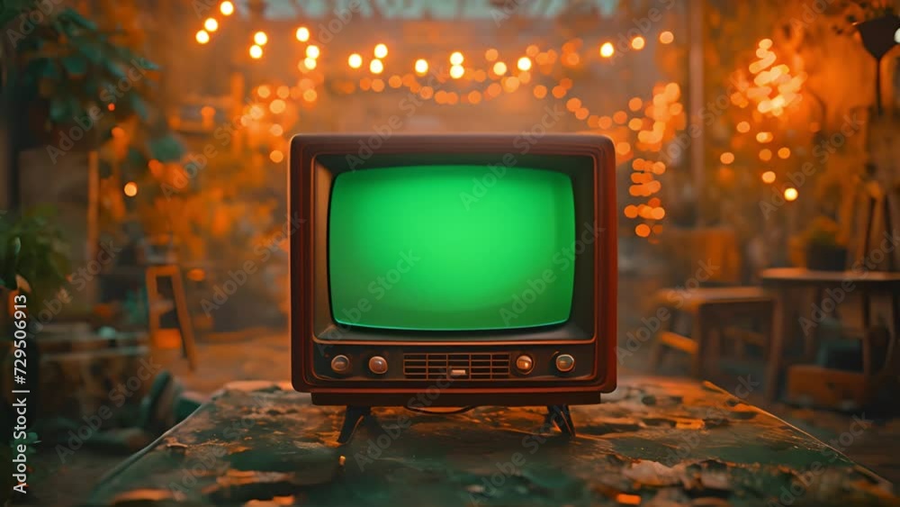 4k tv screen mockup, old vintage tv screen green screen, use key light ...