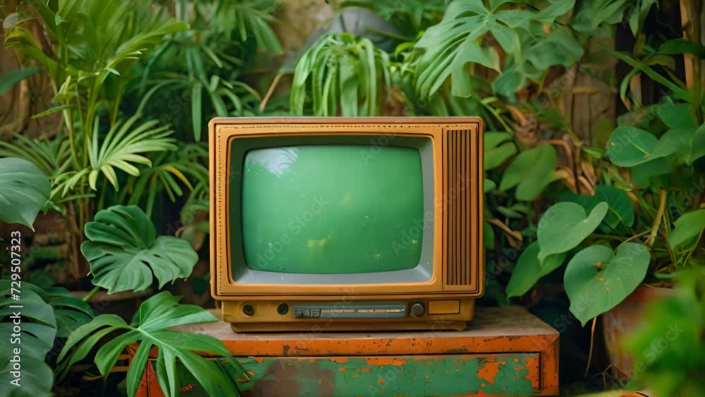 4k tv screen mockup, old vintage tv screen green screen, use key light ...