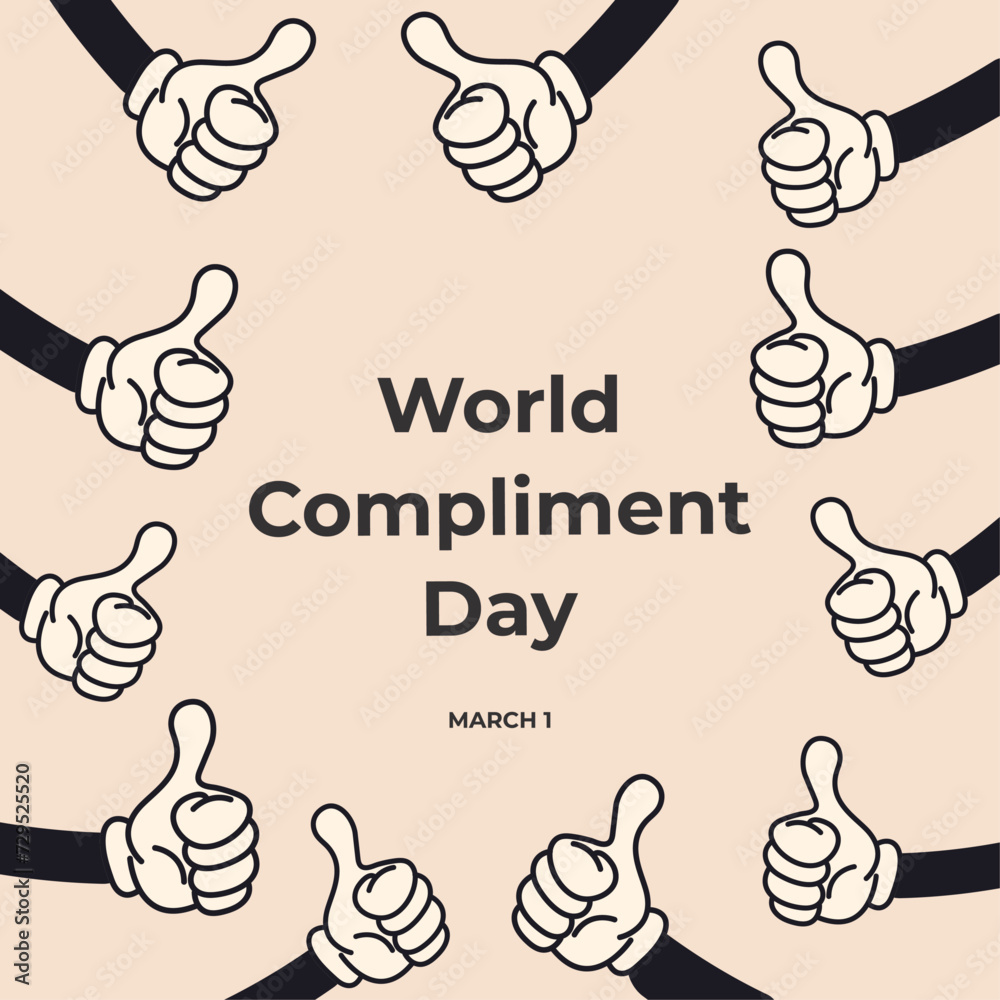 World Compliment Day. March 1. Template for background, banner, card ...