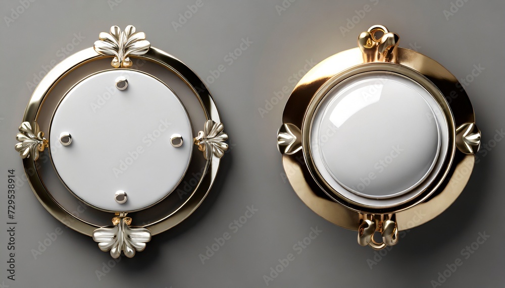 blank white round gold lapel badge mock up front and back side view 3d ... blank white round gold lapel badge mock up front and back side view 3d ...