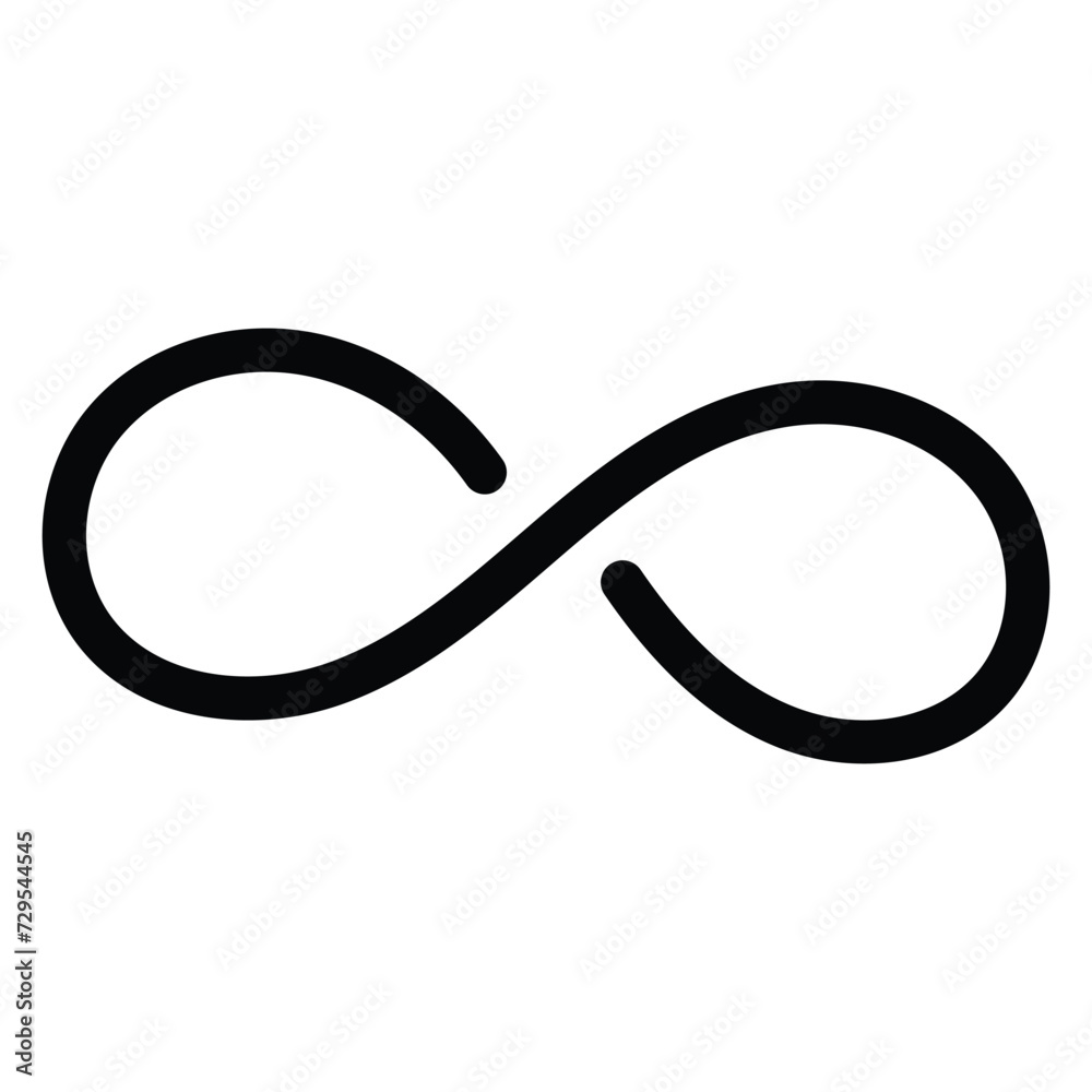 infinity symbol black - simple with discontinuation - isolated with ...