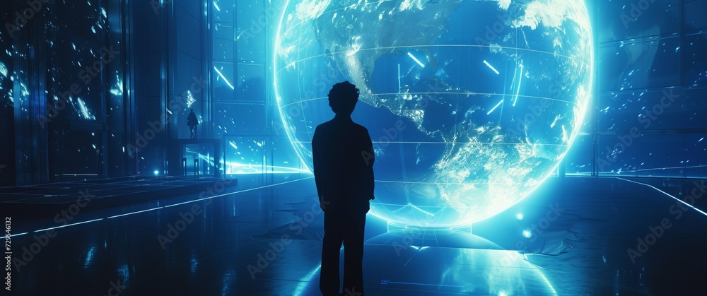 Holographic Earth Representation - Spherical 3D Model on Transparent ...