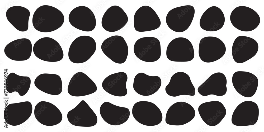 Random blob shapes. Set of different blotch shapes. Random abstract liquid shapes Organic blobs ...