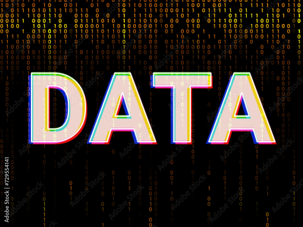 Big Data Illustration on a Binary Cryptographic Cipher Code Background. Security ...