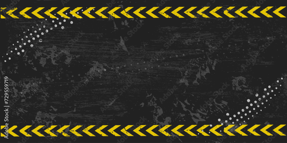 Yellow Stripped Rectangle on dark gray background. Blank Warning Sign ...