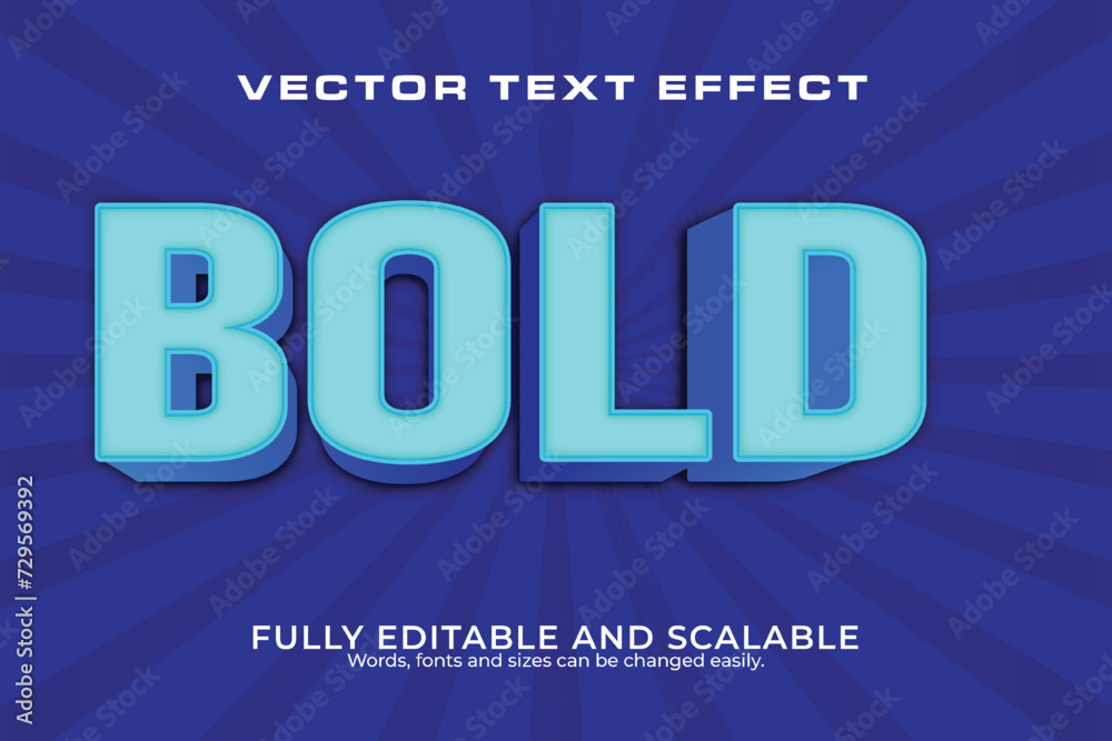 Bold 3D Text Effect 100 Editable EPS File Word And Font Can be Changed ...