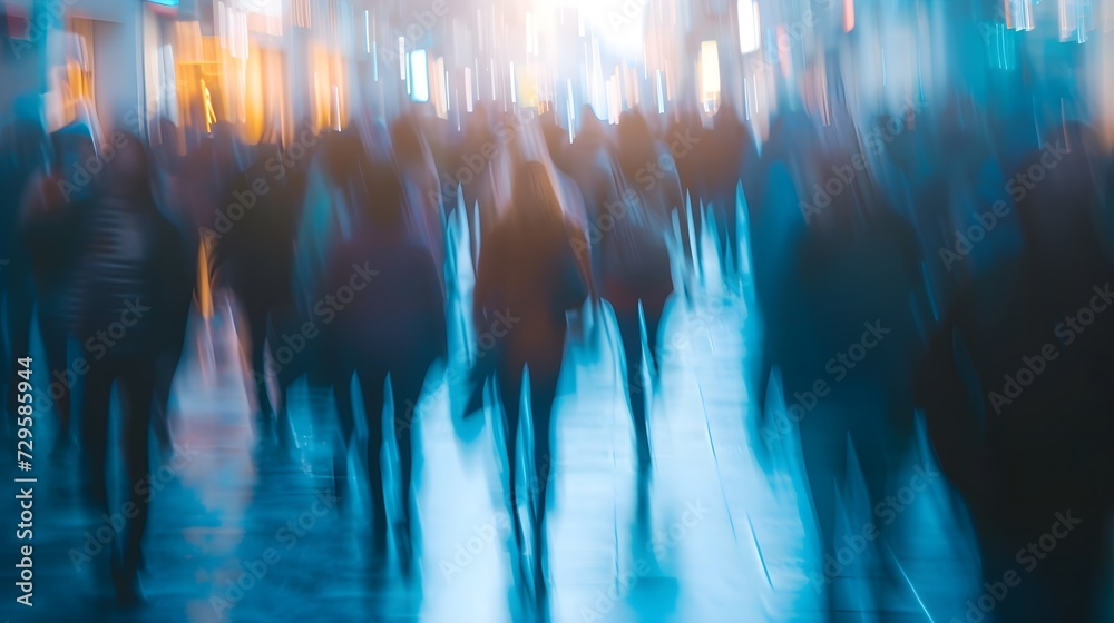 A blurred image of a faceless crowd to represent the facelessness of ...