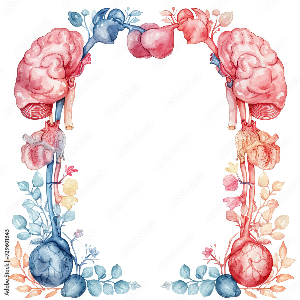 illustration of group of vital organs of different human beings card ...