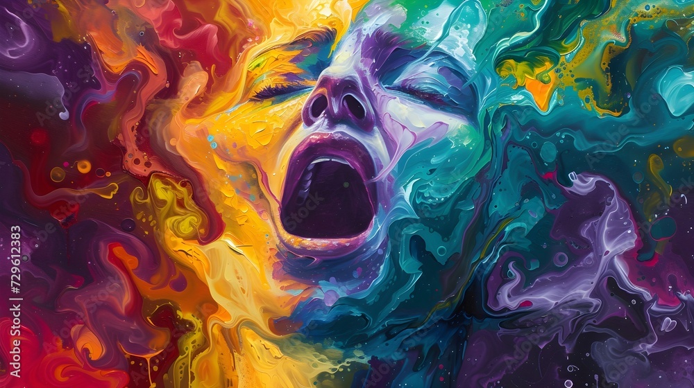 Emotional Development: Abstract Acrylic Paintings in Bold Colors ...