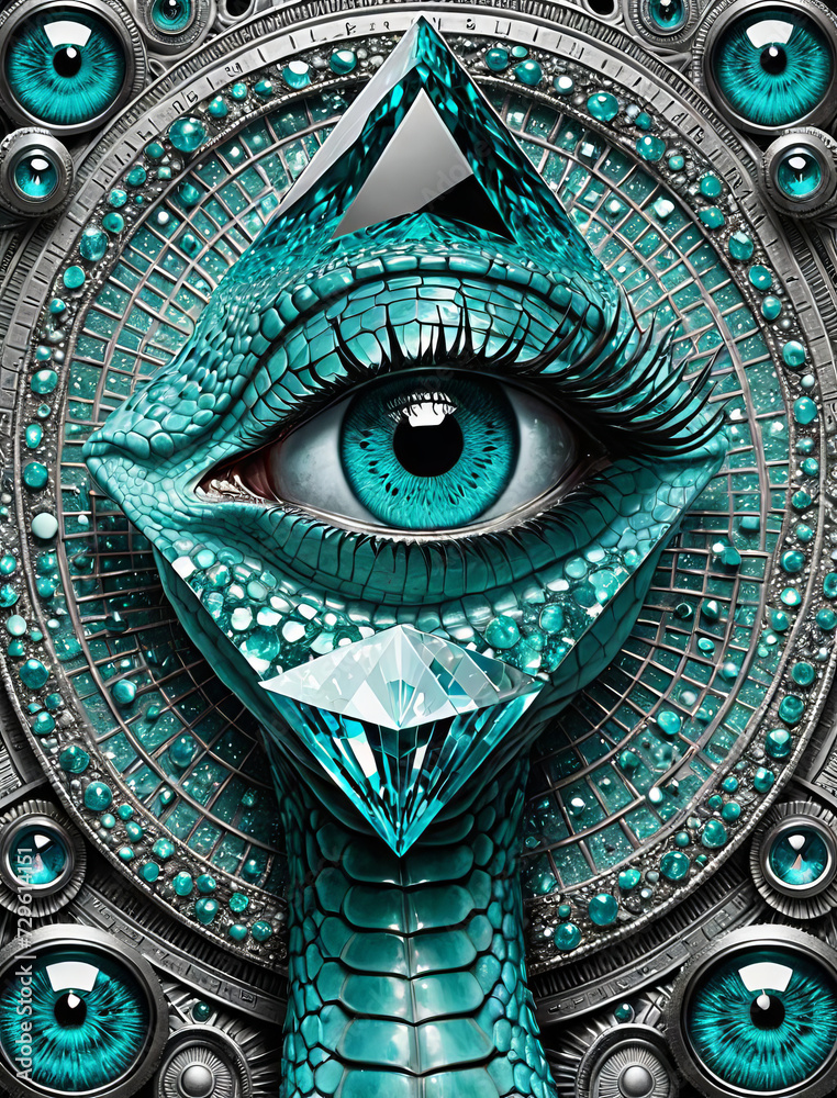 Over-the-Top Illuminati Conspiracy - Retro Sci-Fi Art with Reptilian ...