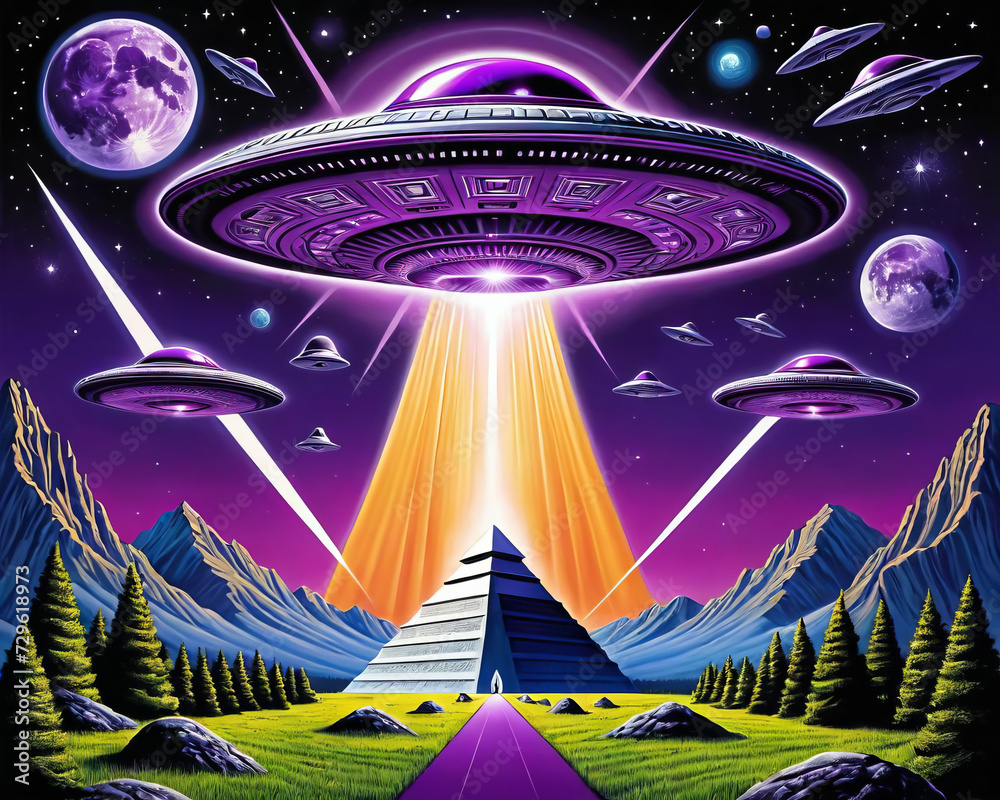 Extravagant Illuminati Scene - UFO, Supreme Leader, and Hidden Symbols ...