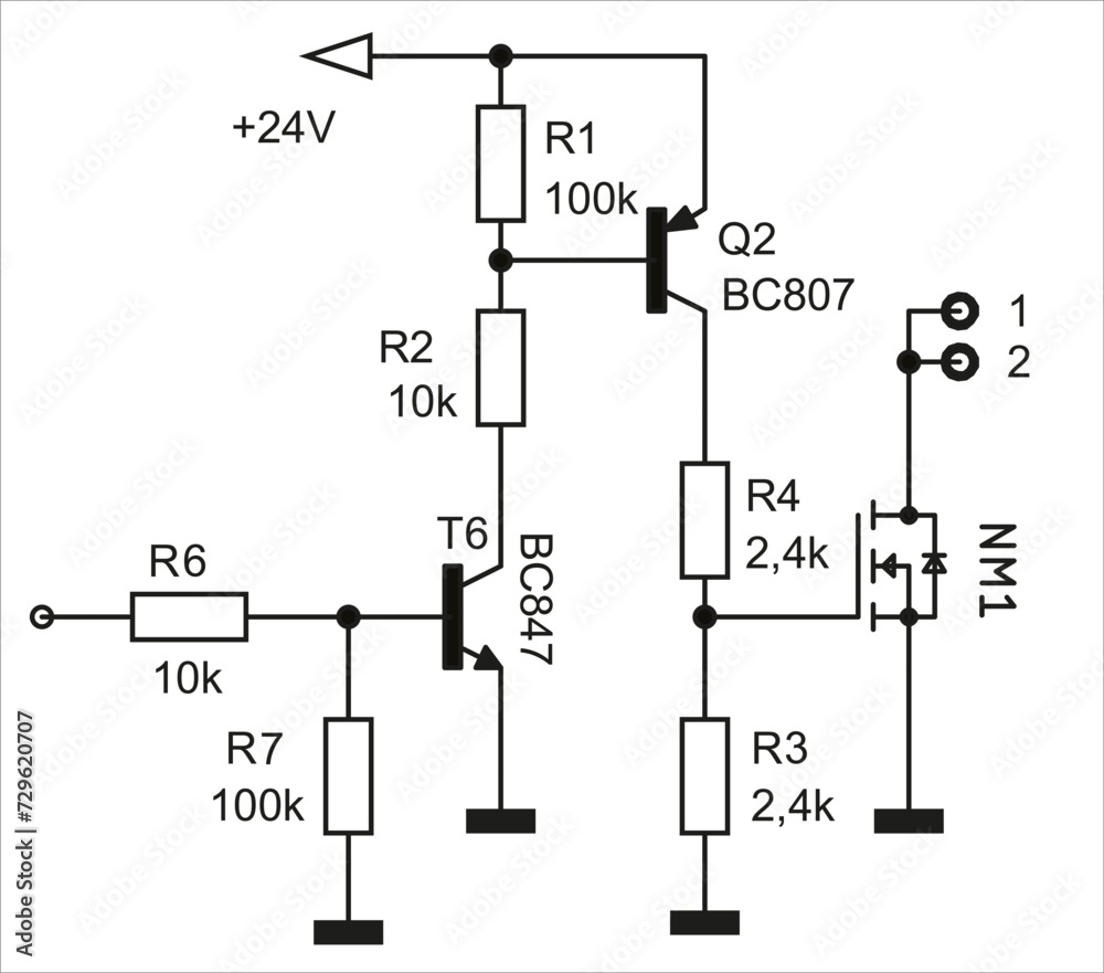 Technical schematic diagram of analog electronic device. Vector drawing ...