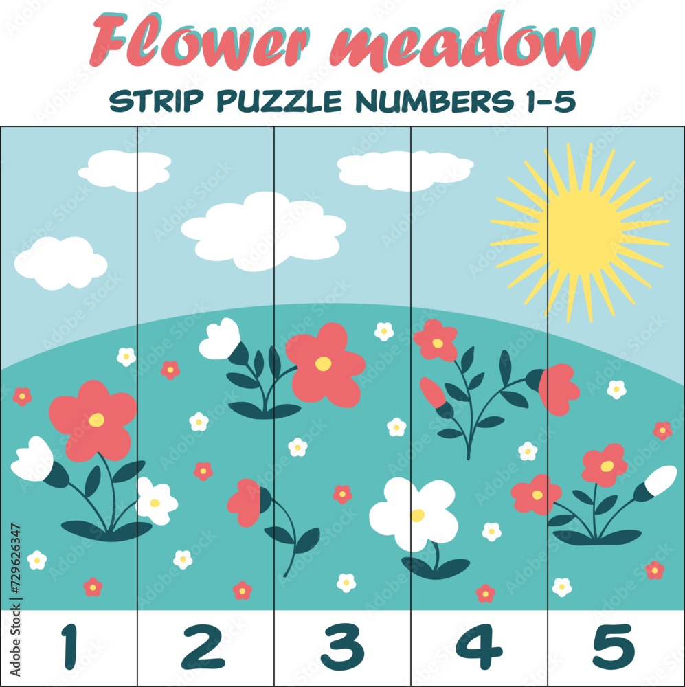 Counting numbers from 1 to 5 activity. Cut and complete. Spring ...