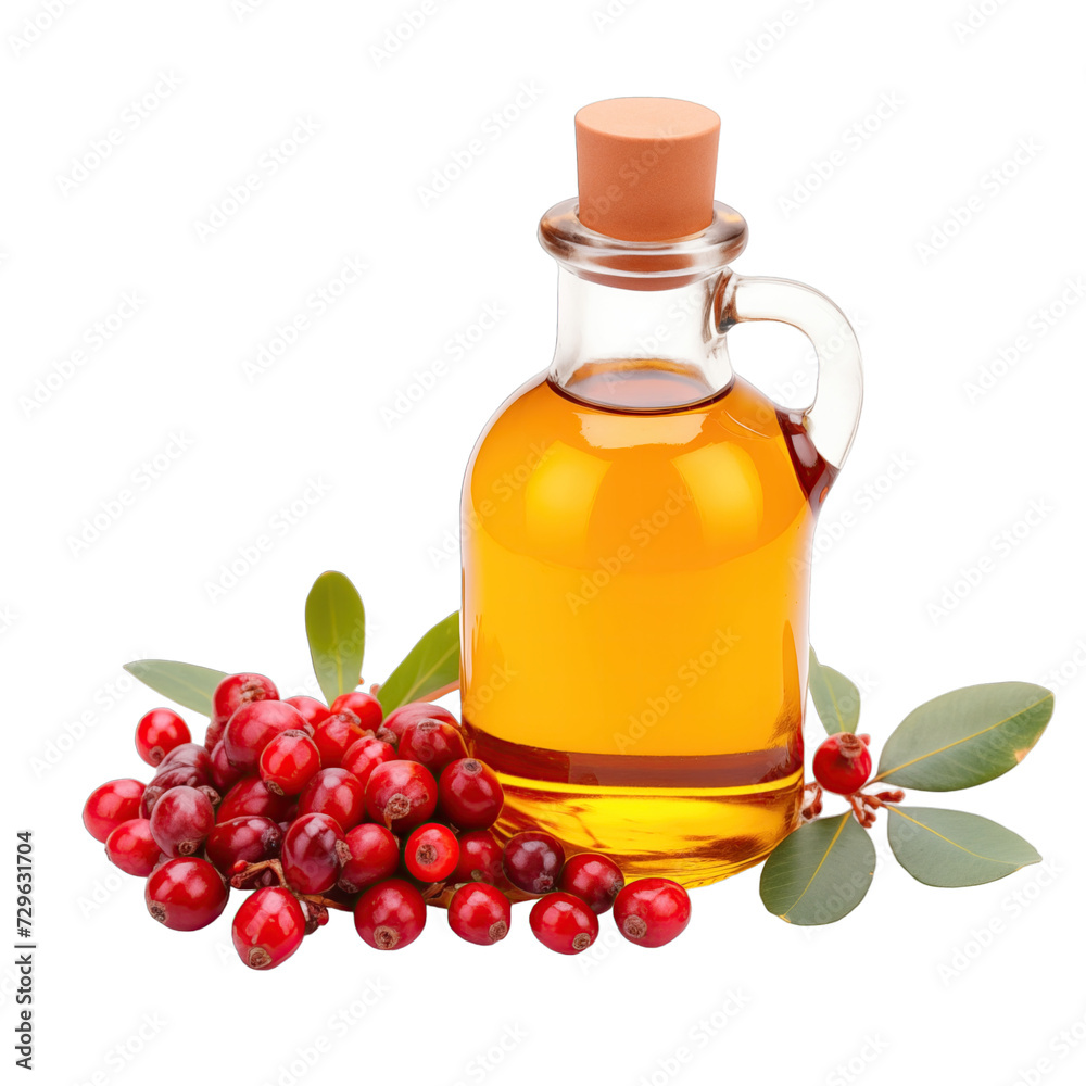 fresh raw organic barberry oil in glass bowl png isolated on white ...
