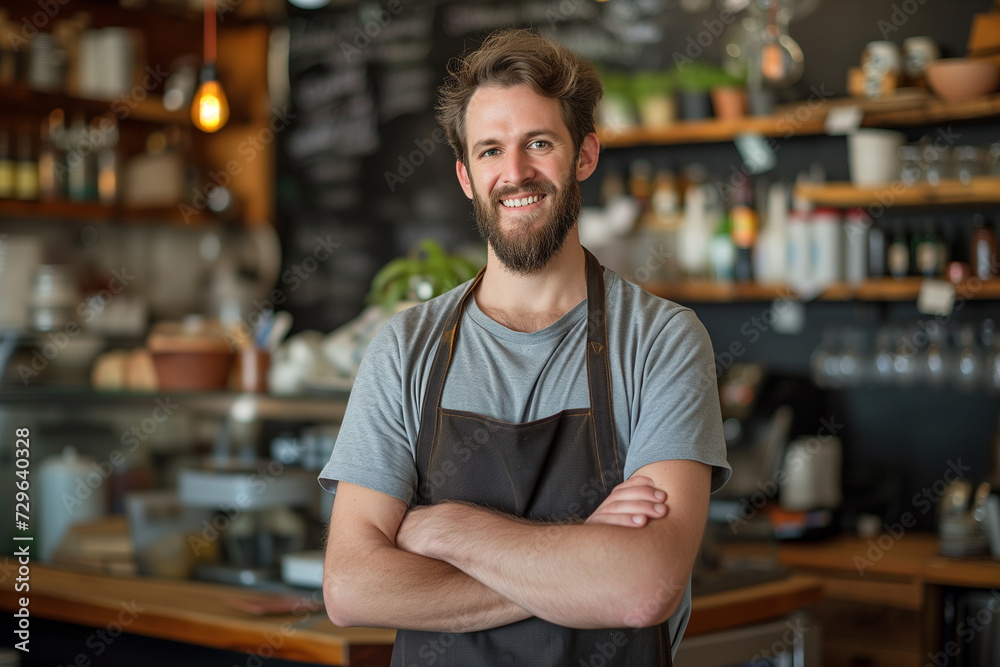 Small business owner testimonial image, Young person wearing an apron ...