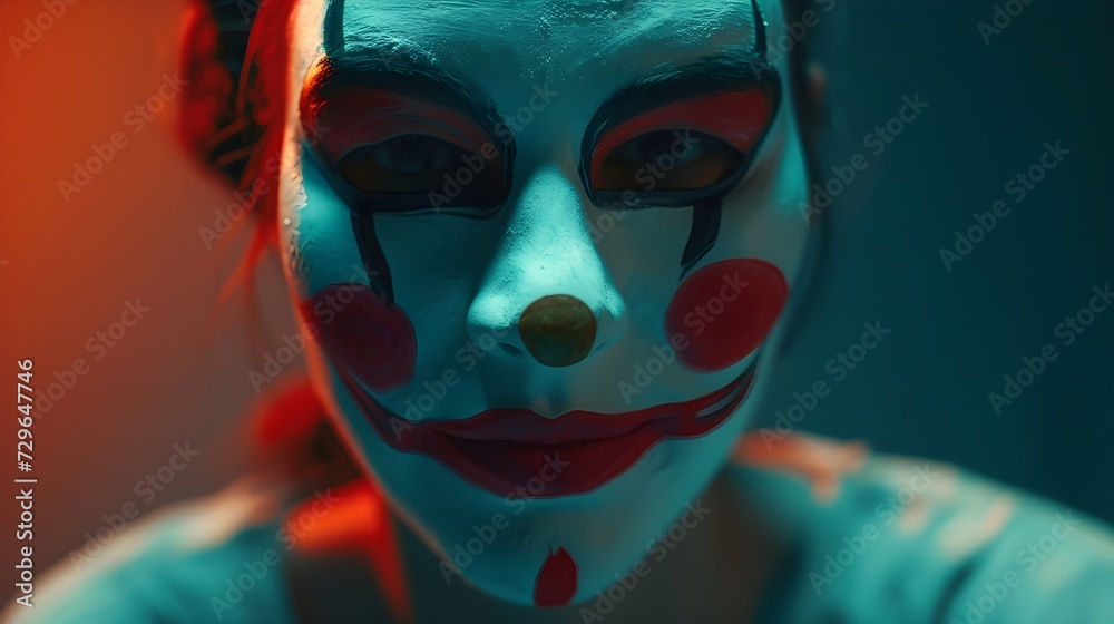 Concealed Identity: Person with Painted Smile Mask in Ultra-Realistic ...