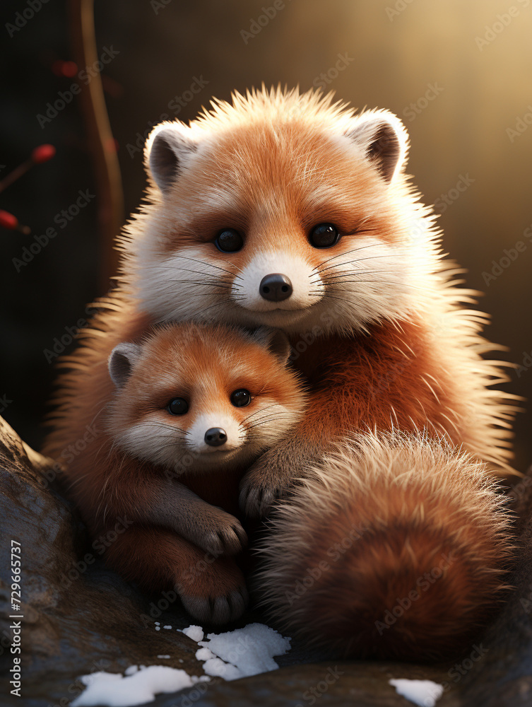 National Hugging Day. Cute animated animals hug each other. celebration ...