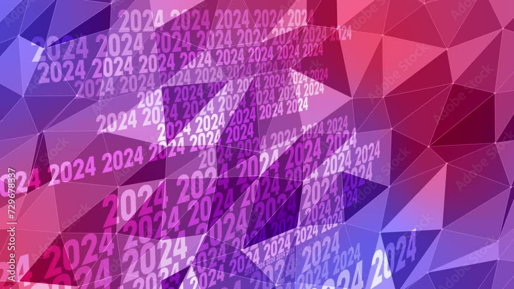 Modern abstract background with 2024 text annual inspiration, change ...