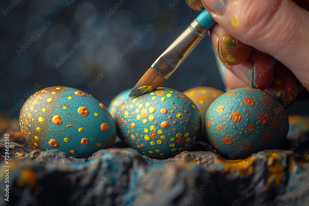 Colorful easter egg painting creative activity for kids, painting a ...