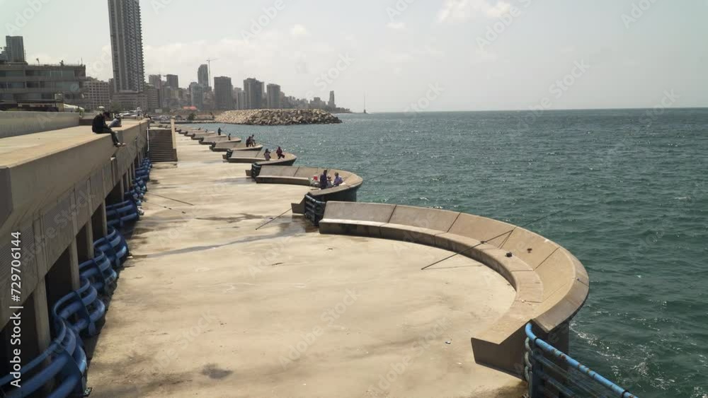 Captivating footage of the Beirut Sea Front Caissons, a concrete ...