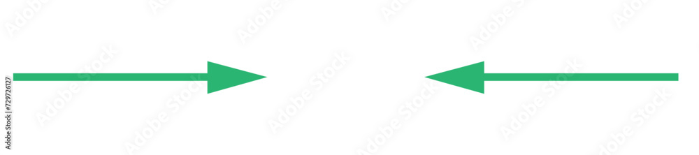 Left and right arrow, pointer, cursor in opposite direction. Intersection, navigation, forward ...