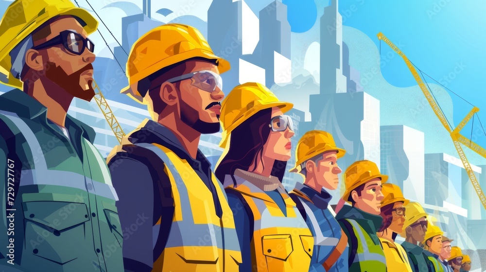 A montage of images capturing the diverse group of workers actively ...