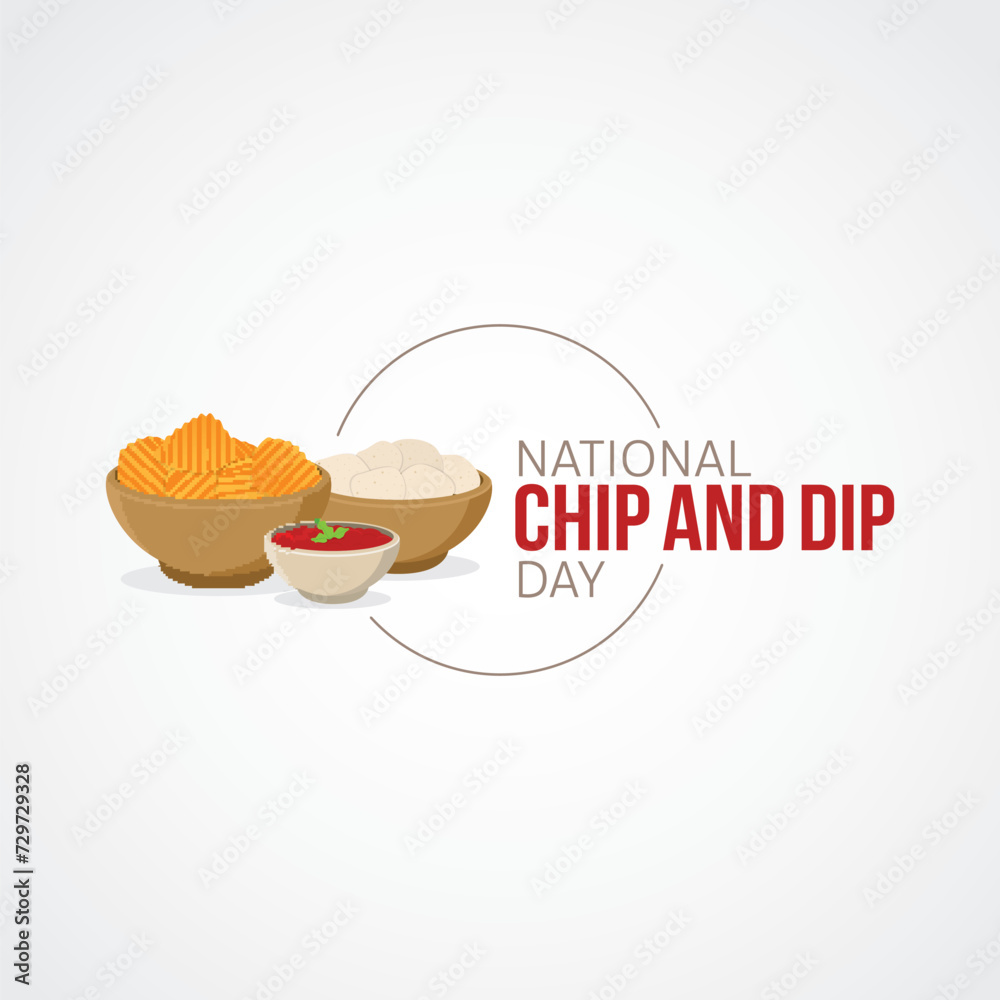 National Chip and Dip Day Vector Illustration. Suitable for Greeting ...