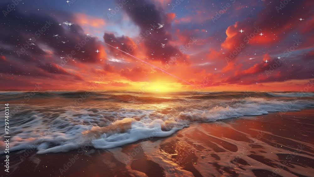 Vidéo Stock nature background in the beach. sunrise at the seaside with ...