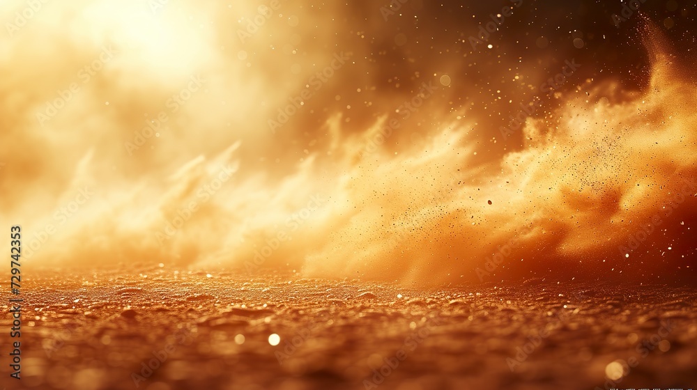 Selective focus close-up of stunning details of dust particles during a ...