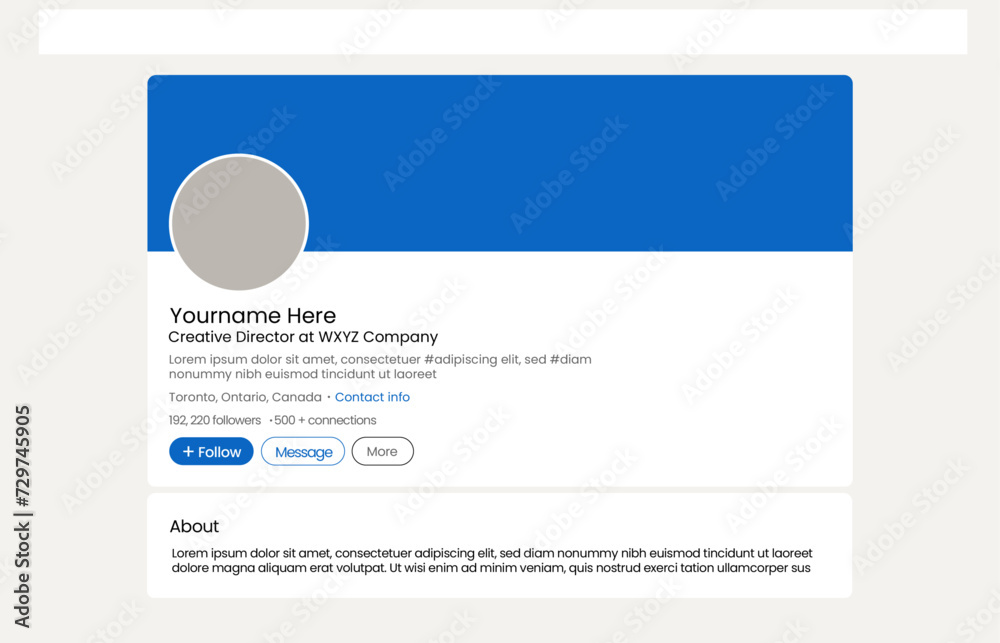 LinkedIn banner mockup, cover photo, profile picture mockup Stock ...