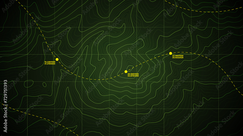 Dark Green Topographical Military Contour Map Vector Graphic Abstract ...