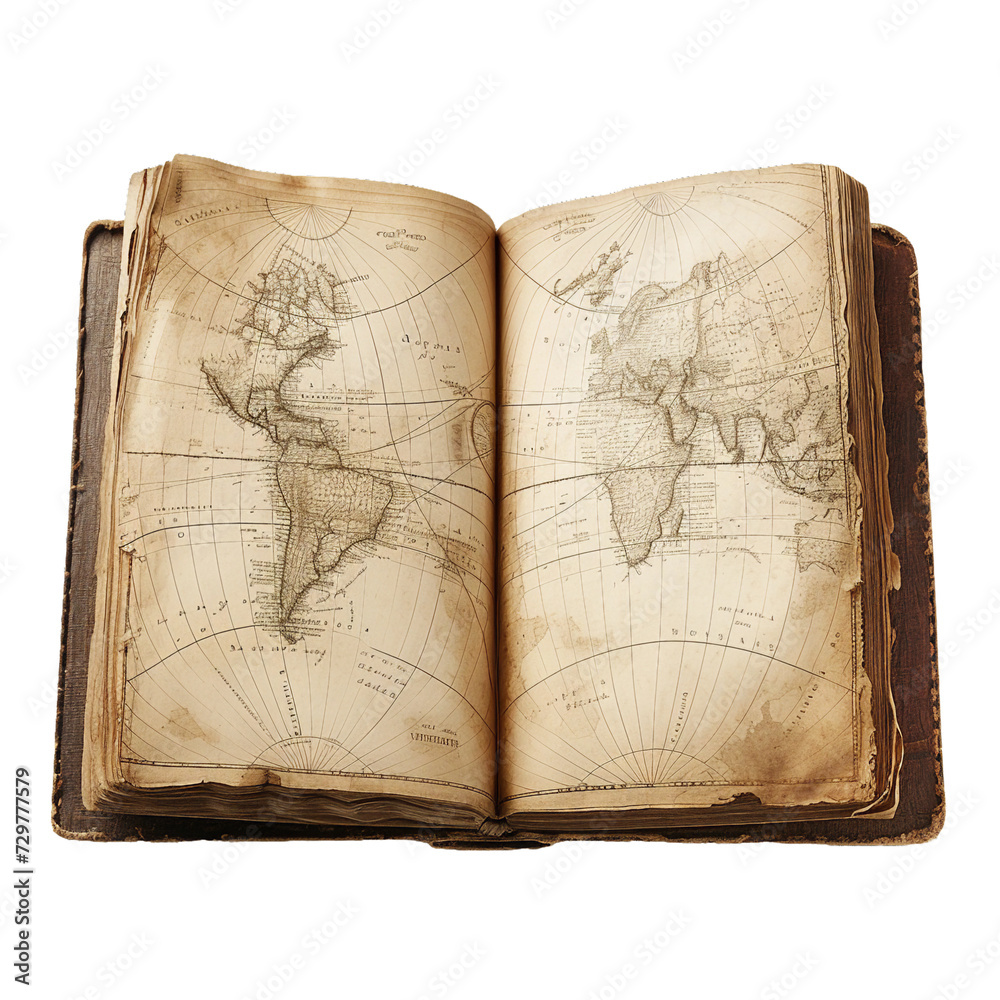 Atlas (map book), transparent background, isolated image, generative AI ...