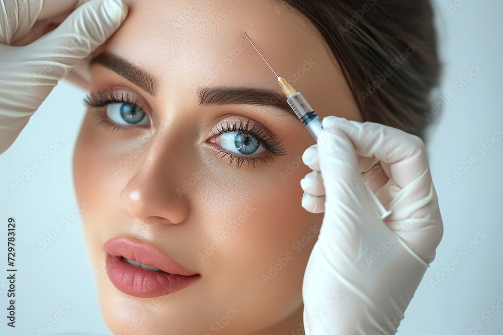 Biorevitalization Beautiful woman getting beauty injections hyaluronic ...