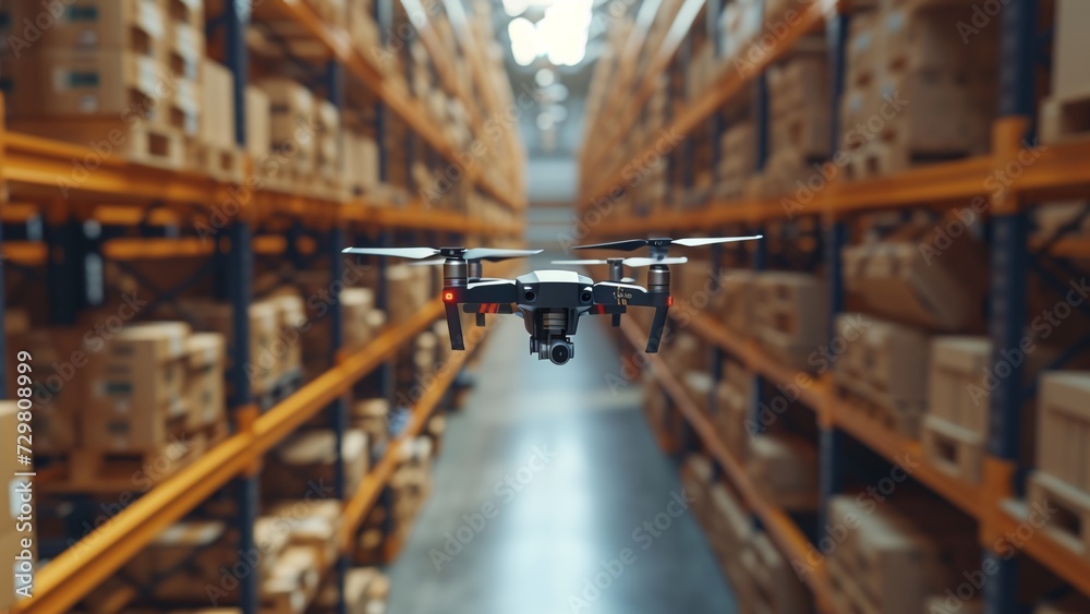 Warehouse Drones Scan Barcodes for Inventory Management - Future Tech Innovation Stock ...