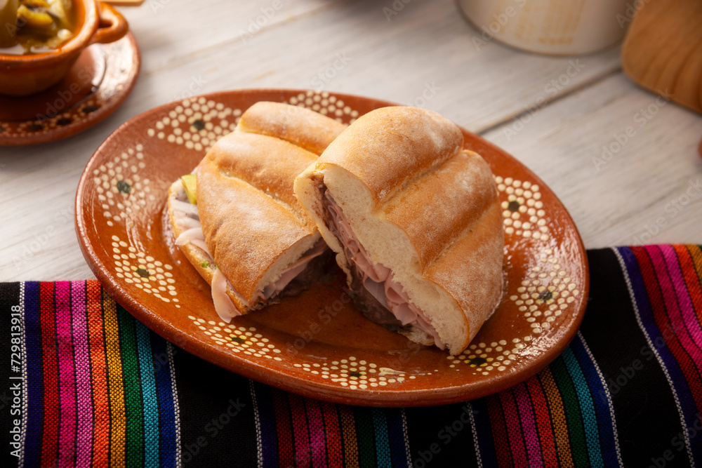 Mexican ham sandwich, in Mexico it is called Torta de Jamon, it is the ...