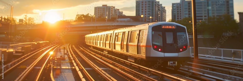 CC camera captures the scene of the moving metro Train Stock ...