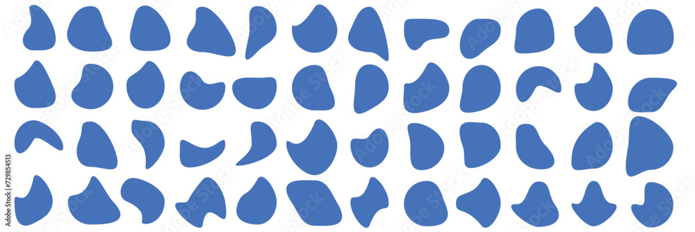 Organic amoeba blob shapes green color with vector illustration ...