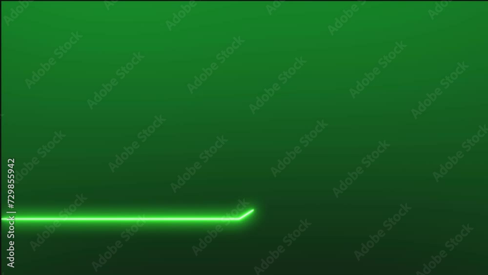 Animation Glowing green lines move slowly like a heartbeat line against ...