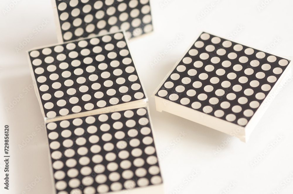 8x8 led matrix. Led matrix composition on isolated white background ...