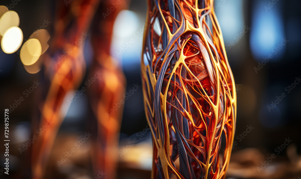 Detailed visualization of human muscle anatomy with a focus on the ...