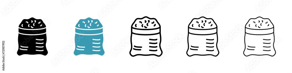 Powdery Sack Vector Icon Set. Grain Container Vector Symbol for UI ...