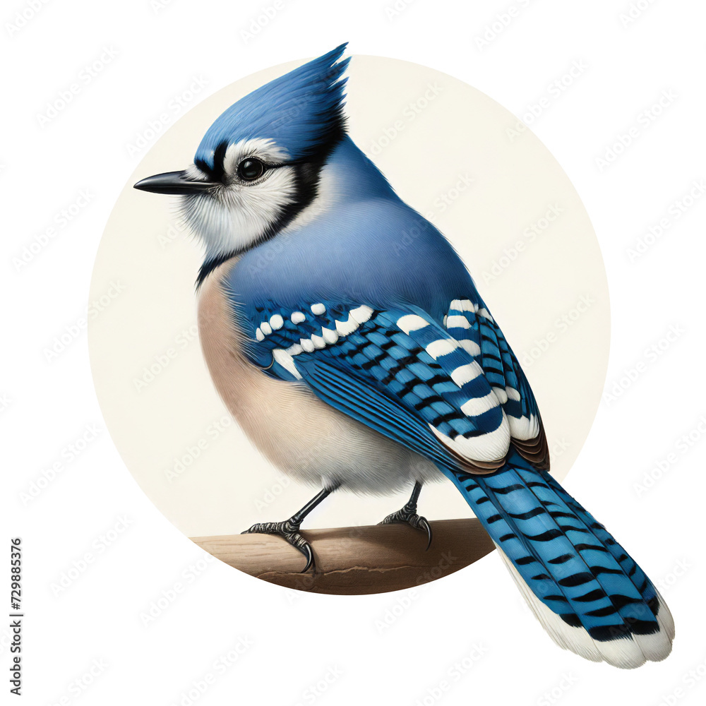 Vintage Lithography of Blue Jay Bird Stock Illustration | Adobe Stock