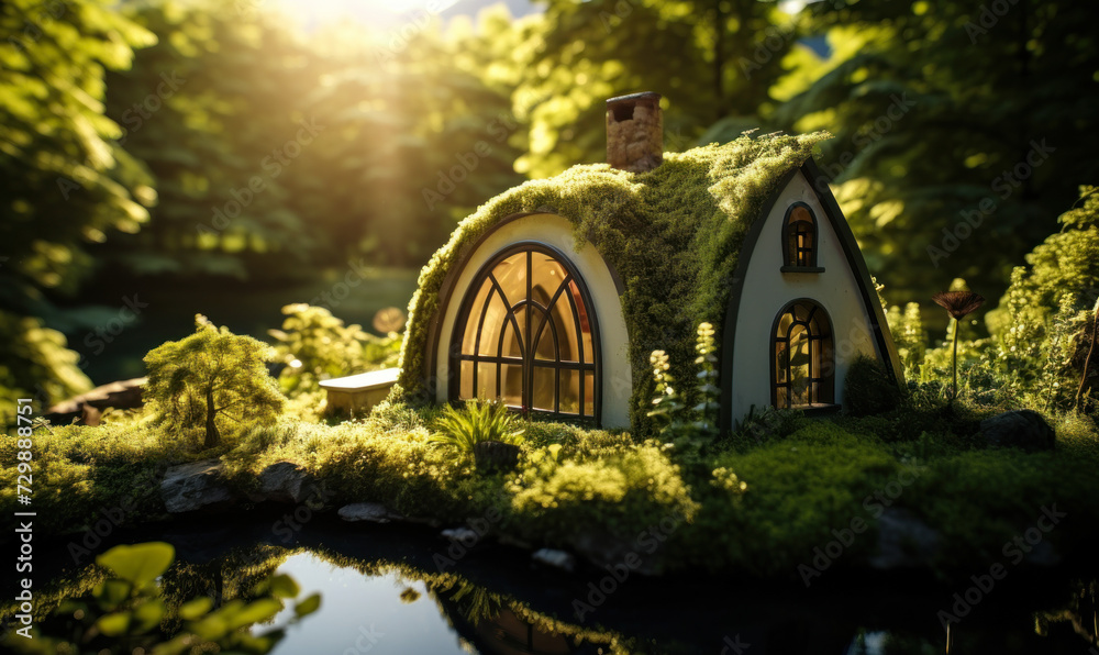 Eco-Friendly Tiny House Surrounded by Lush Greenery Symbolizing ...