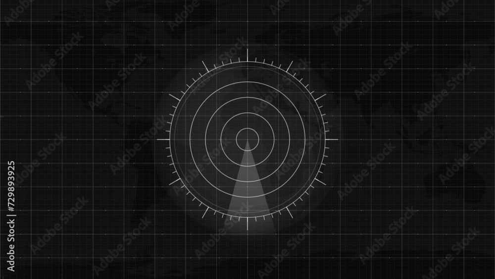 Radar screen animated, world map radar HUD animation on background ...
