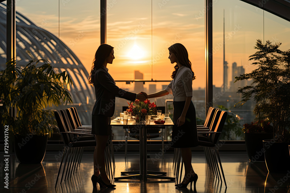 Two women embrace a moment of shared strength and mutual respect as ...