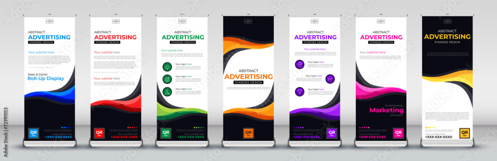 wave Roll Up banner design for Standee Banner Template, Abstract ...