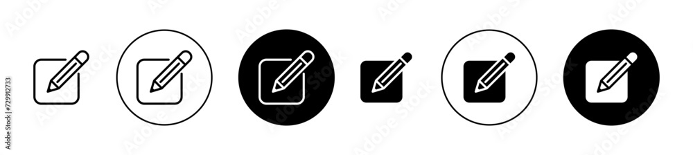 Edit Text Vector Illustration Set. Creative Writing sign suitable for ...