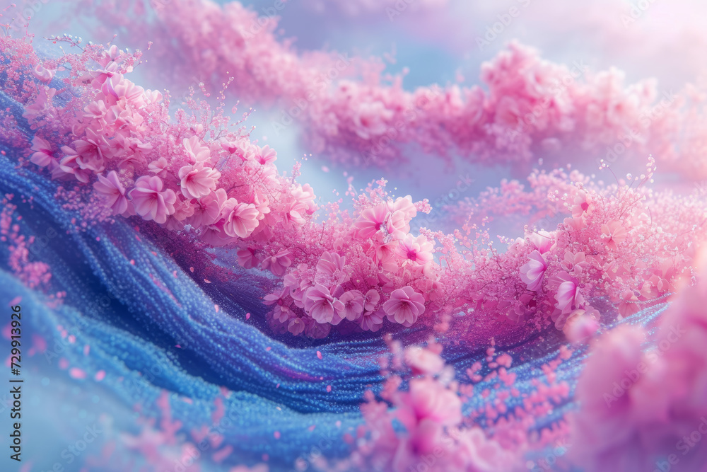 Saturated hues of pink, purple, and blue collide in a maximalist ...