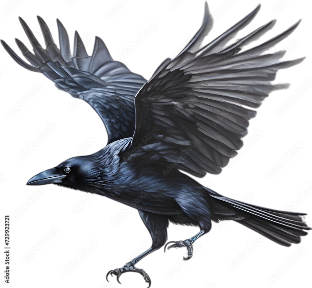 Crow, Close-up colored-pencil sketch of a crow Stock Illustration ...